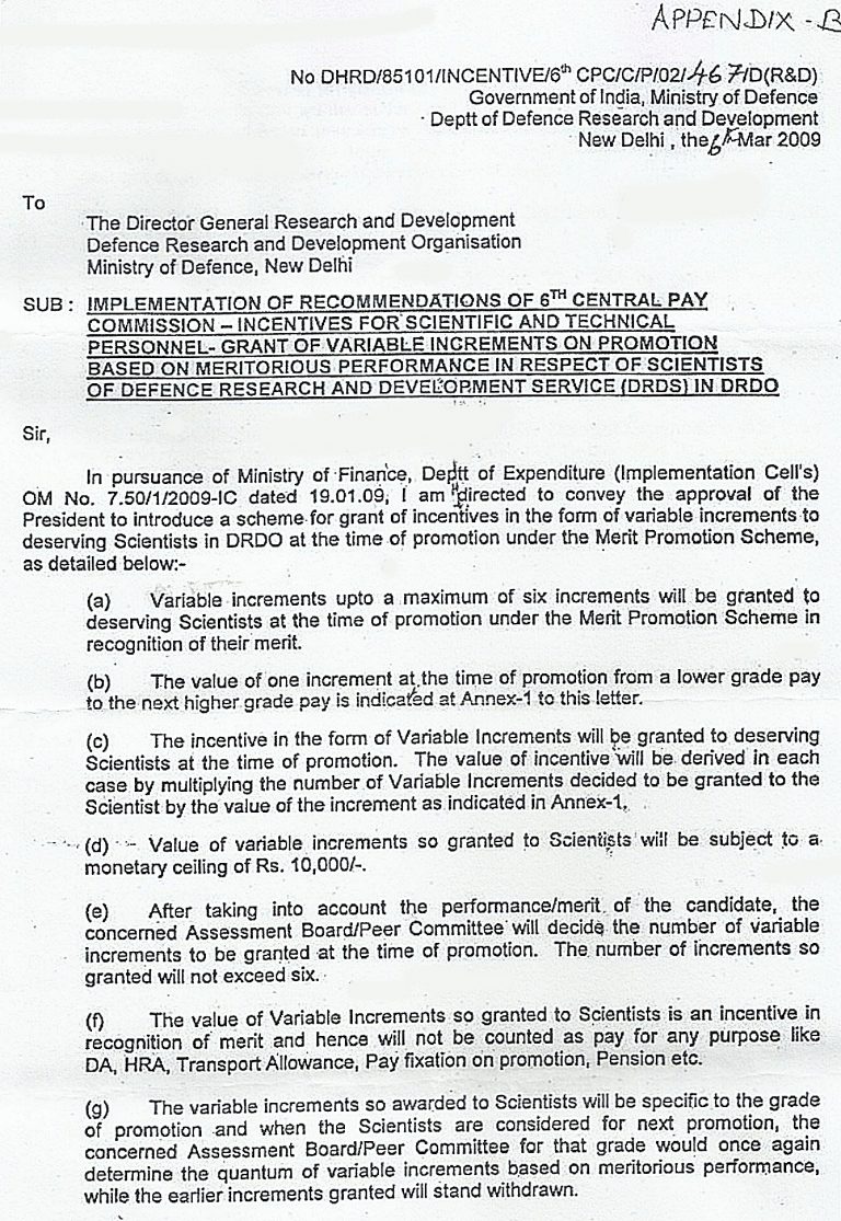 Siphoning of Govt. funds by DRDO Scientists through the Variable ...
